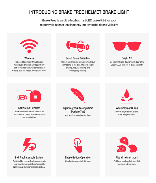 Brake Free - Smart Wireless Helmet Brake Light – Brake Free Technologies